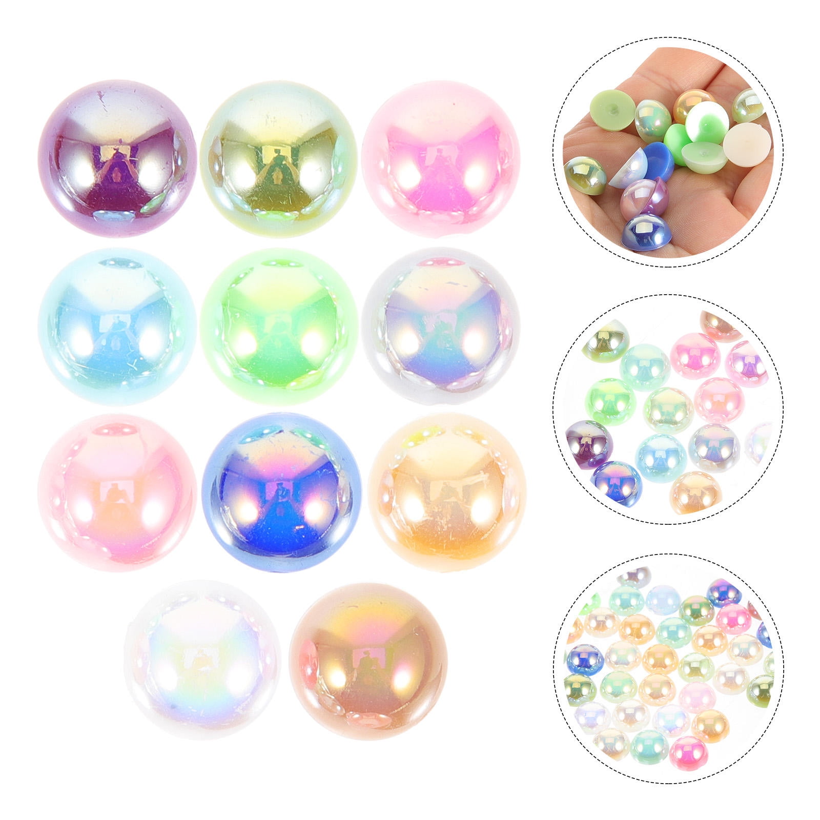 200 Pcs Bulk Flat Wonderful Decorative Effect Imitation Half Pearl ...
