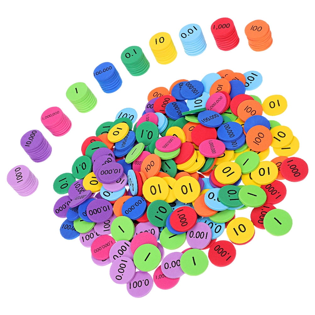 HOMEMAXS 200 Pcs Place Value Discs for Kids Brain Game Primary School ...