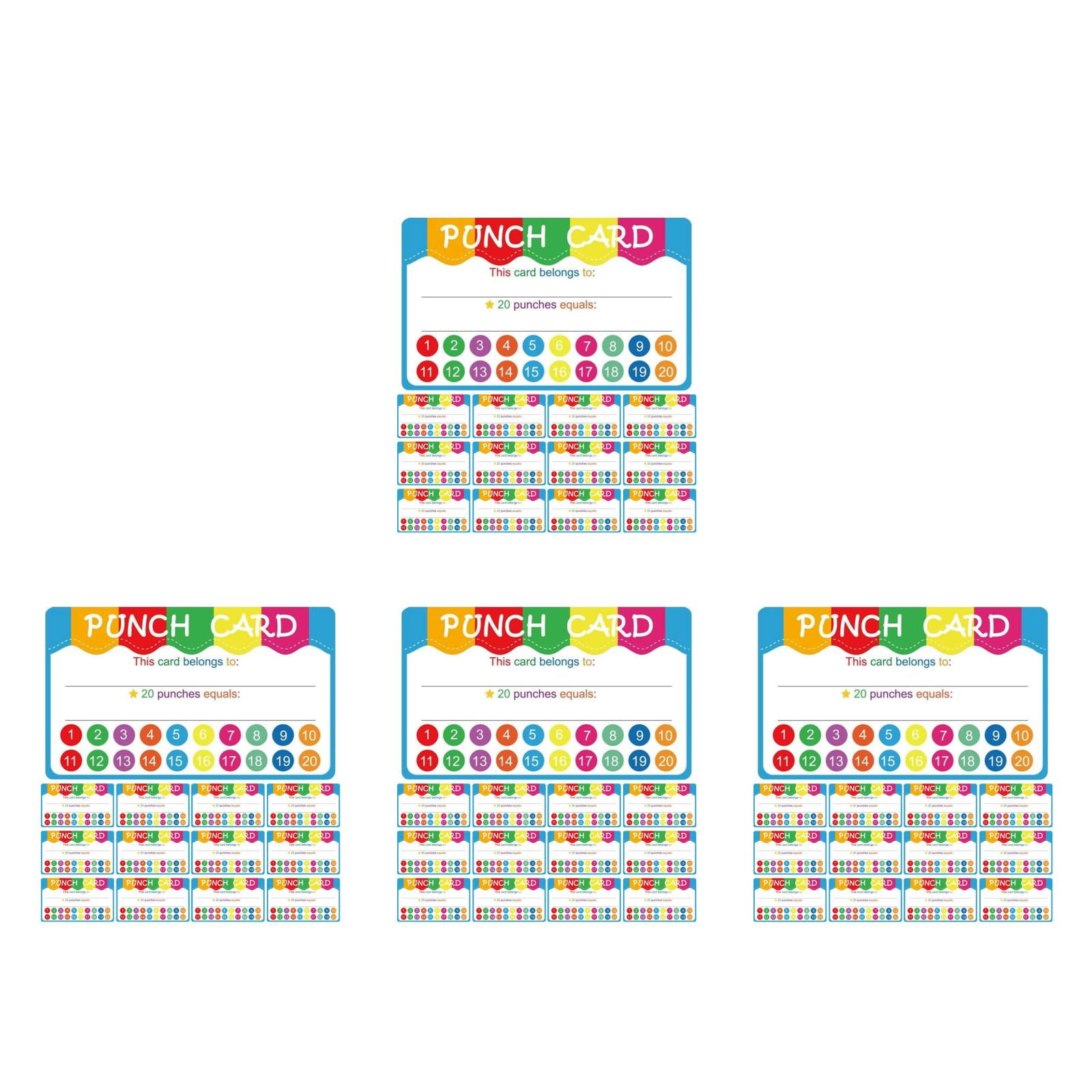 HOMEMAXS 200 pcs Cartoon Punch Cards Incentive Reward Cards School ...