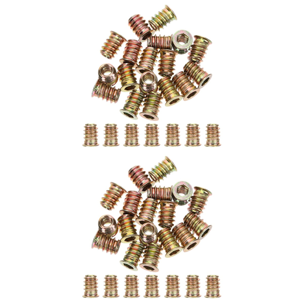 HOMEMAXS 200 pcs Embedment Nut Threaded Wood Insert M6x15 Furniture ...