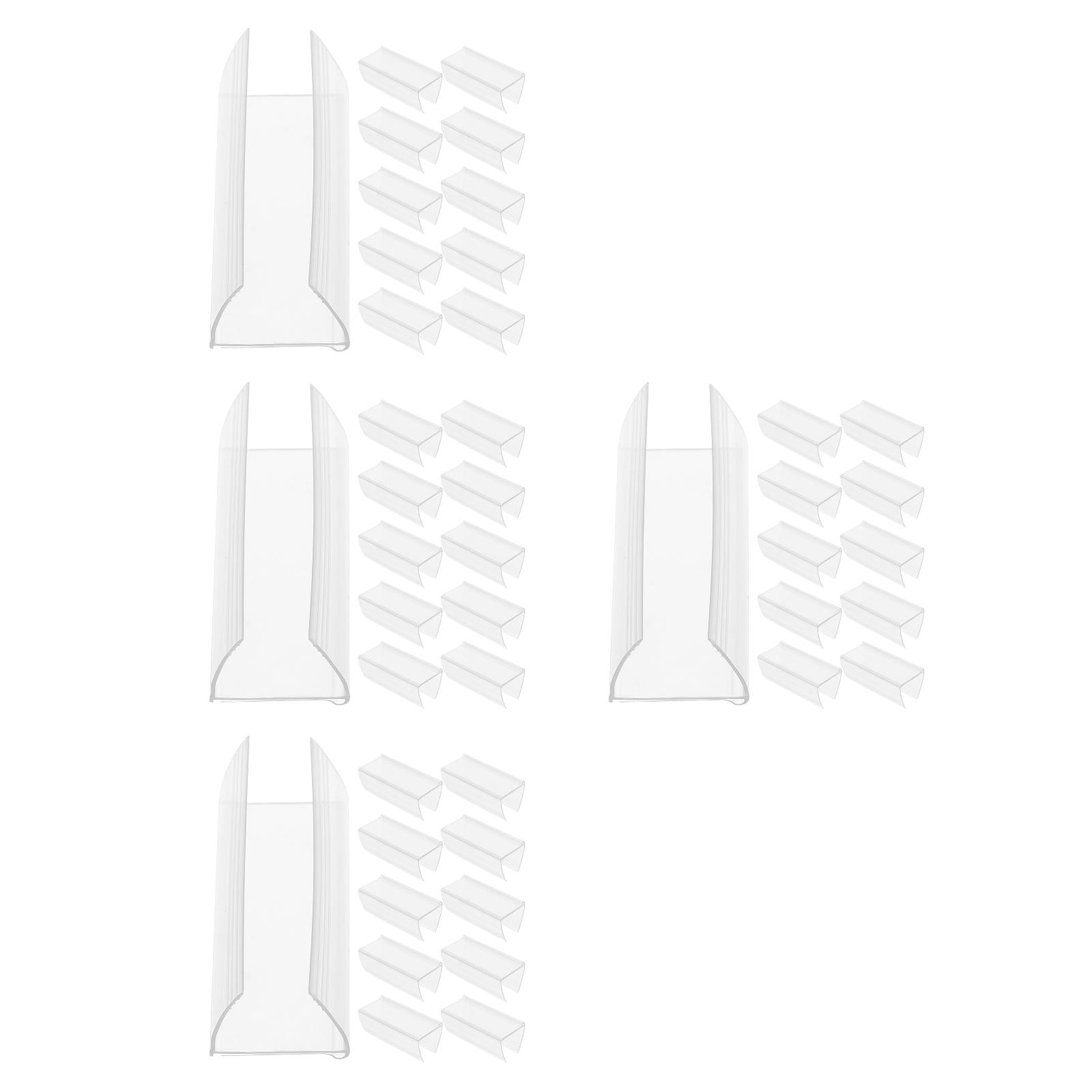 HOMEMAXS OUNONA 200 pcs Plastic Label Holders for Shelves Sign Display ...