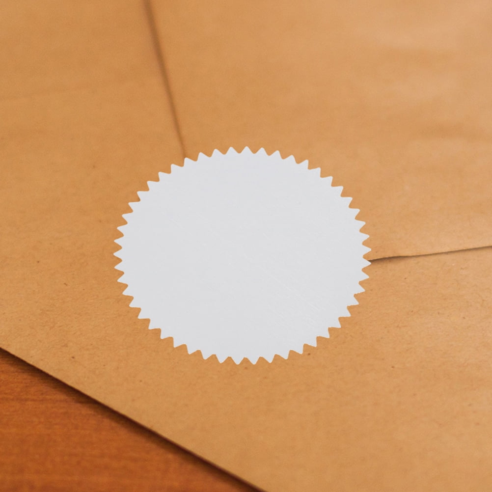 HOMEMAXS 200pcs Blank Silver Embosser Stickers Metallic Scallop Edge ...