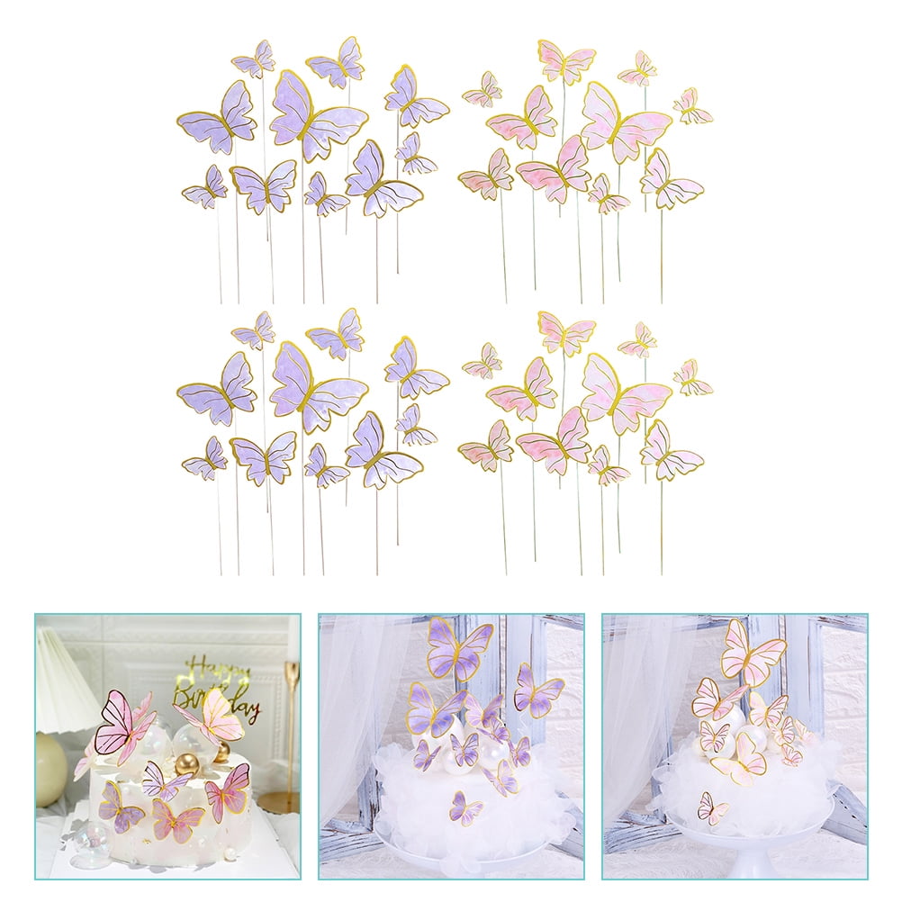 HOMEMAXS 200pcs Butterflies Cake Picks Butterflies Cupcake Toppers ...