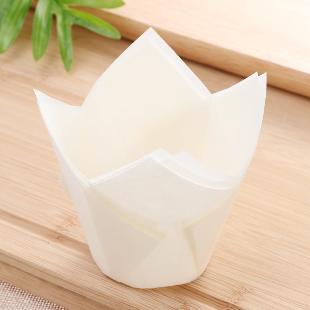 HOMEMAXS 200pcs Tulip Cake Baking Liners Decorative Bakery Liners ...