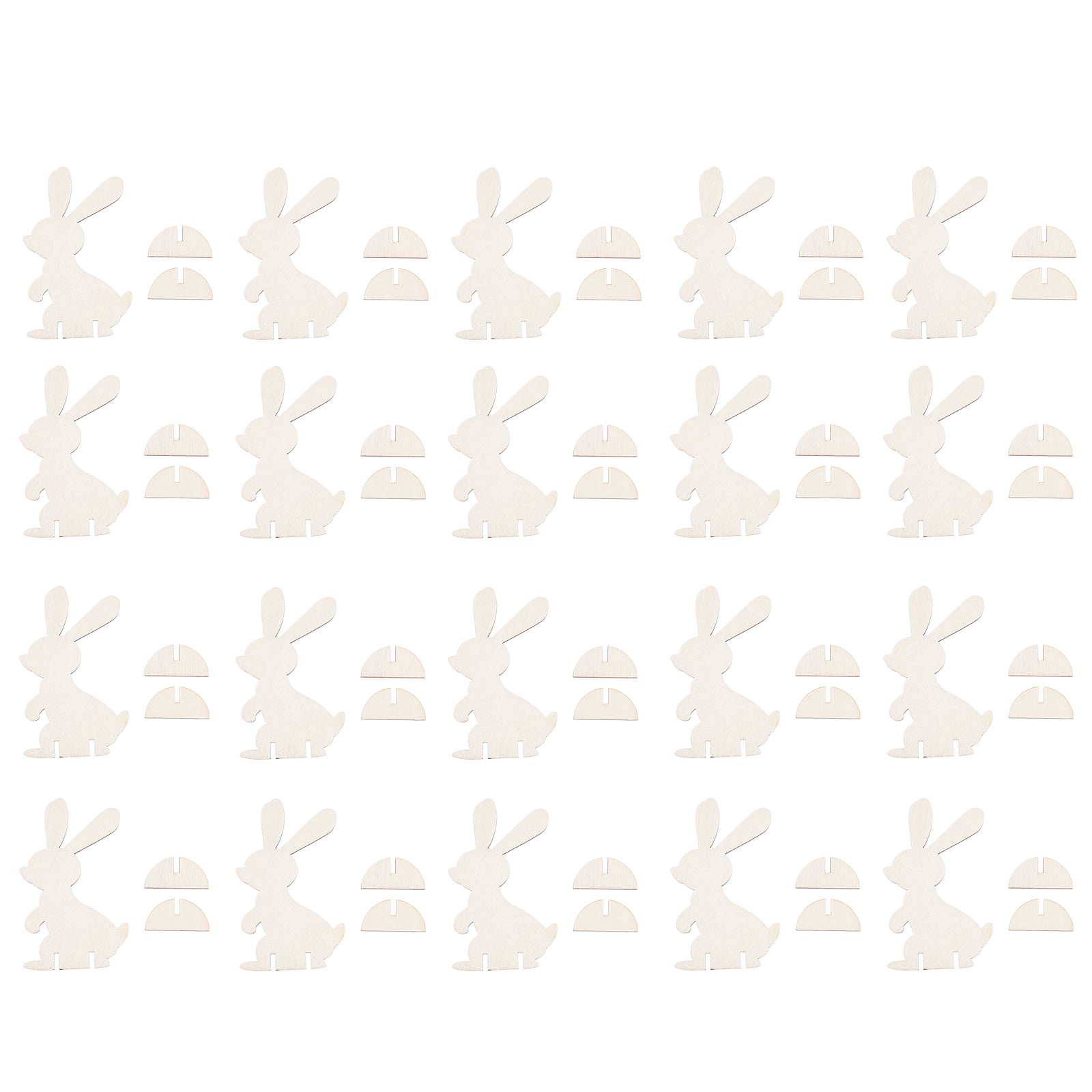 HOMEMAXS 20Pcs Easter Bunny DIY Decorations Rabbit Shape Wood ...