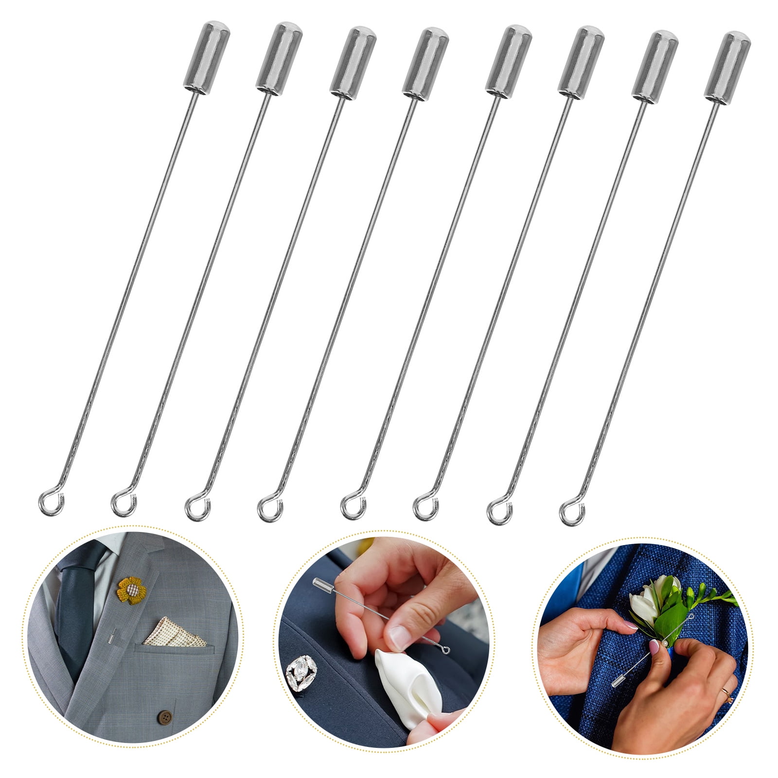 HOMEMAXS 20pcs Brooch Stick Pin Metal Stick Label Pin Safety Pins With ...