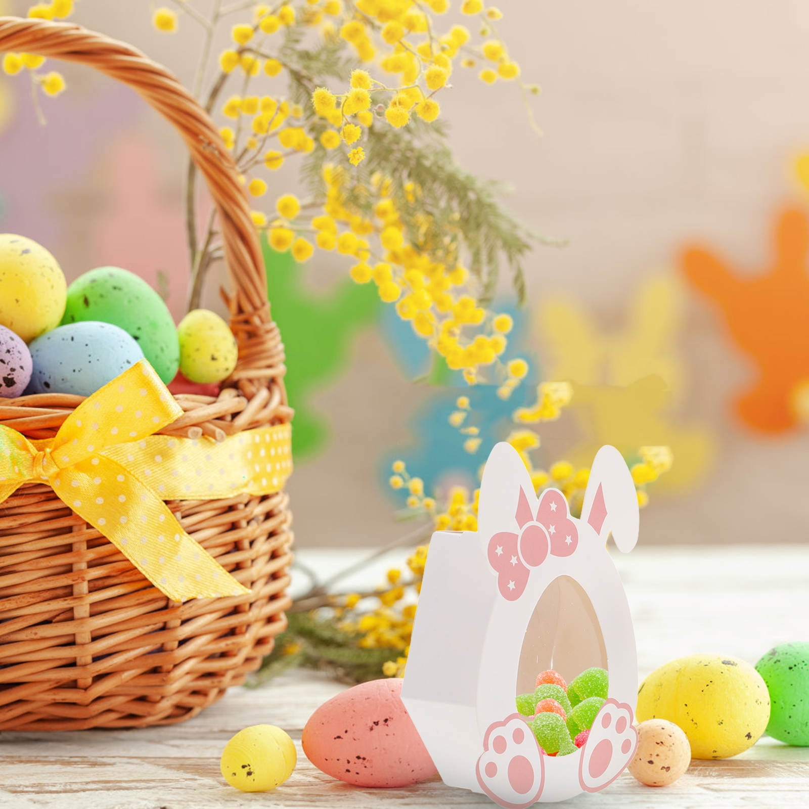 HOMEMAXS 20pcs Bunny Treat Boxes Happy Easter Boxes With Window Rabbit ...