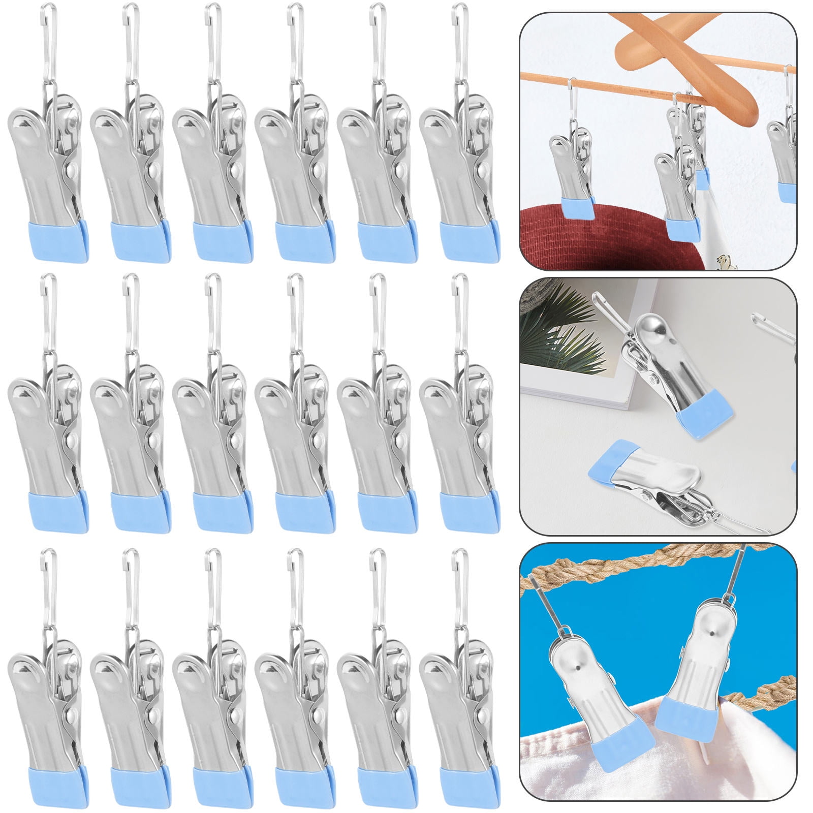 jojofuny Clothespins For Laundry Sky-Blue 20Pcs 3.3X0.9X0.9In - Walmart.com
