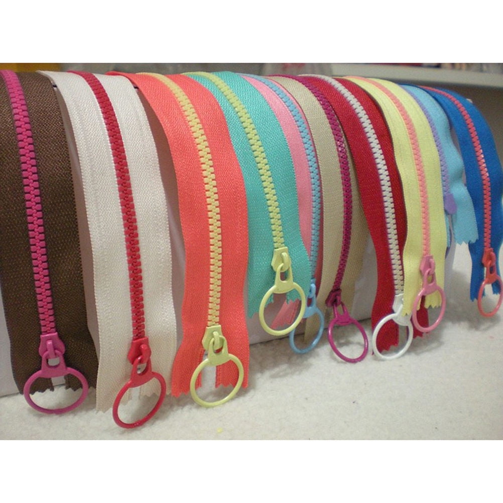 20pcs Plastic Resin Zippers with Lifting Ring Colorful Zipper for ...