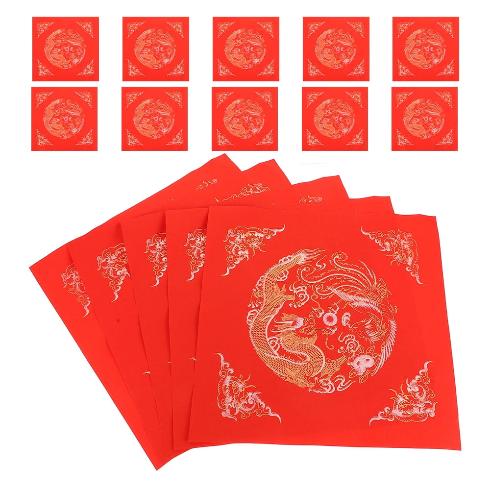 HOMEMAXS 20pcs Red Calligraphy Paper Chinese New Year Blank Fu ...