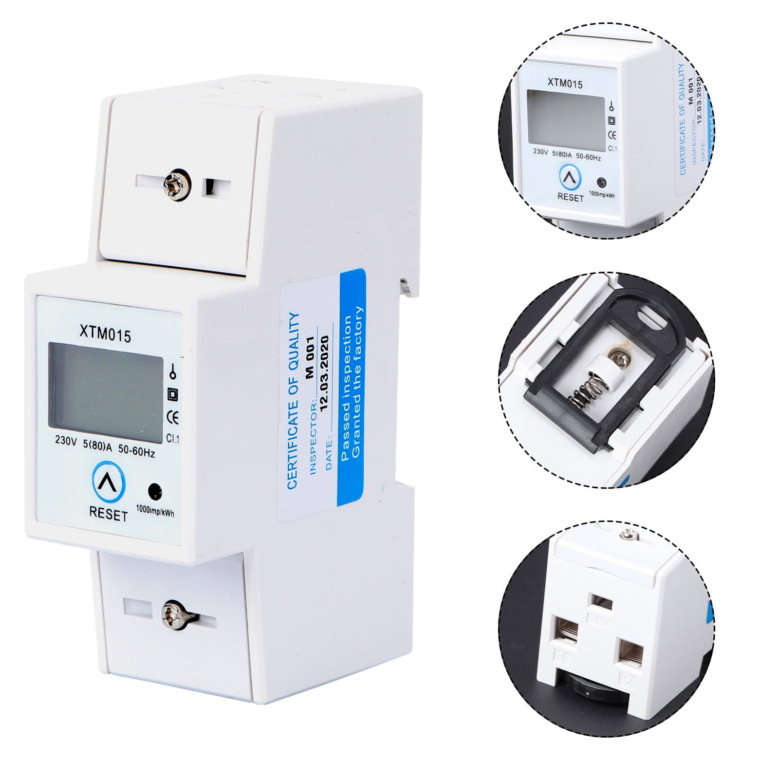 HOMEMAXS 220 /230V Electric Meter DIN-rail Energy LCD Display - Walmart.com