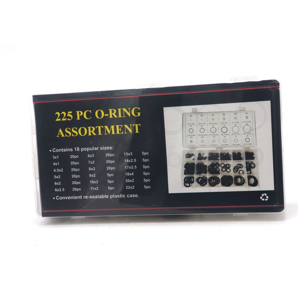 225 PCS/Set Set Electrical Gasket for Wire Plug and Cable Black ...
