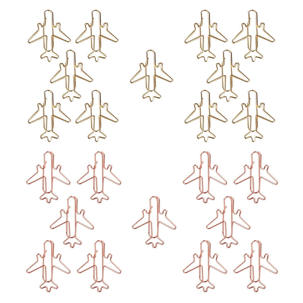 HOMEMAXS 24 Pcs Airplane Cubicle Paper Clip Shape Clips Bookmarks ...