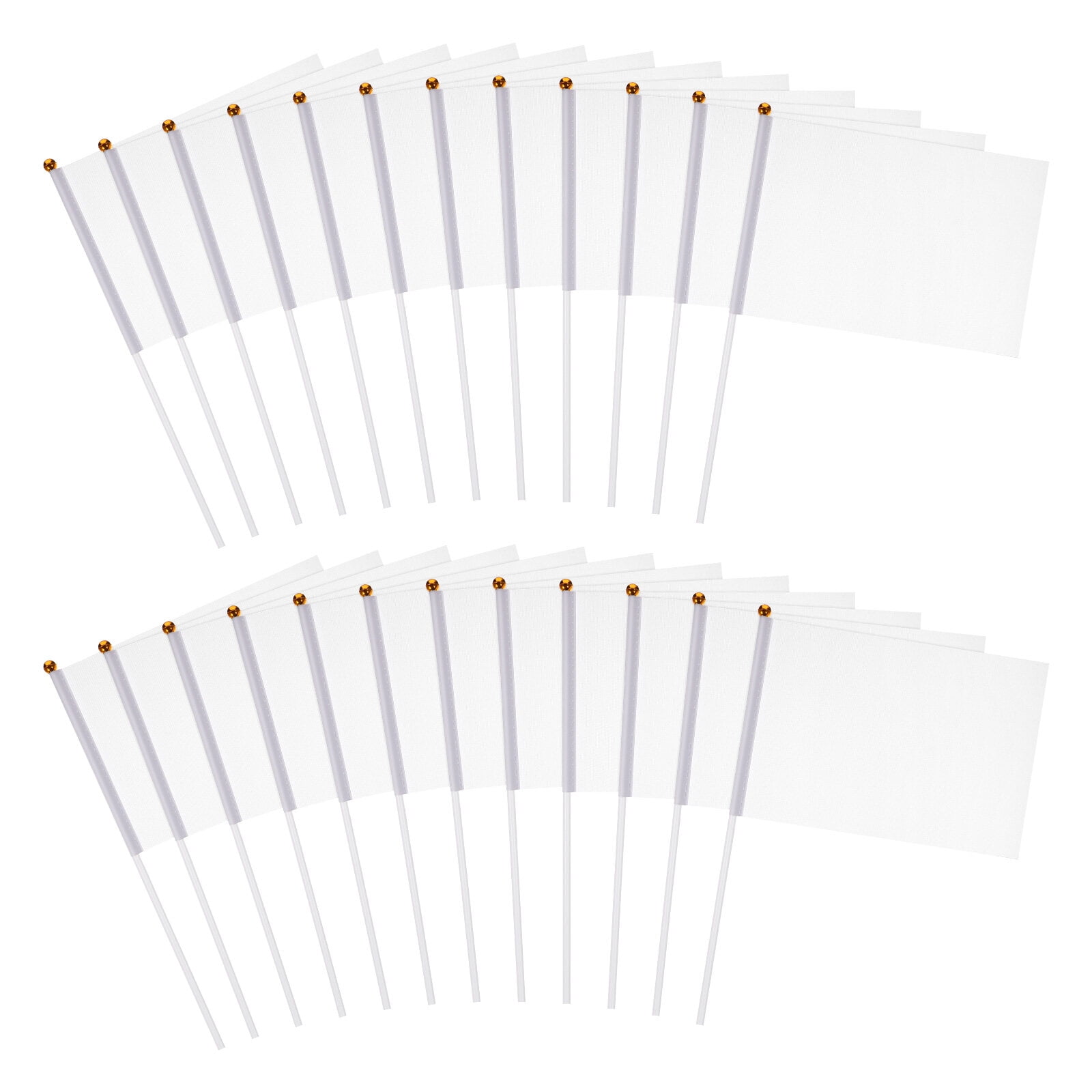 HOMEMAXS 24 Pcs Marking Flags for Lawn Blank Waving Referee Office ...