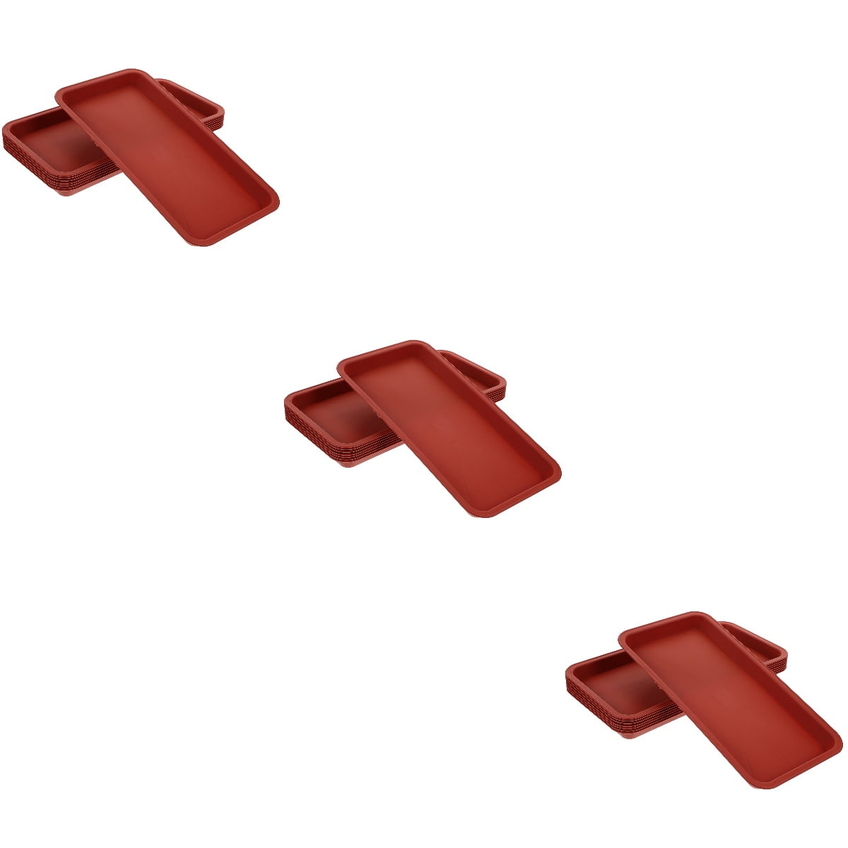 HOMEMAXS 24 Pcs Rectangular Planter Tray Plastic Flower Pot Tray Plant ...