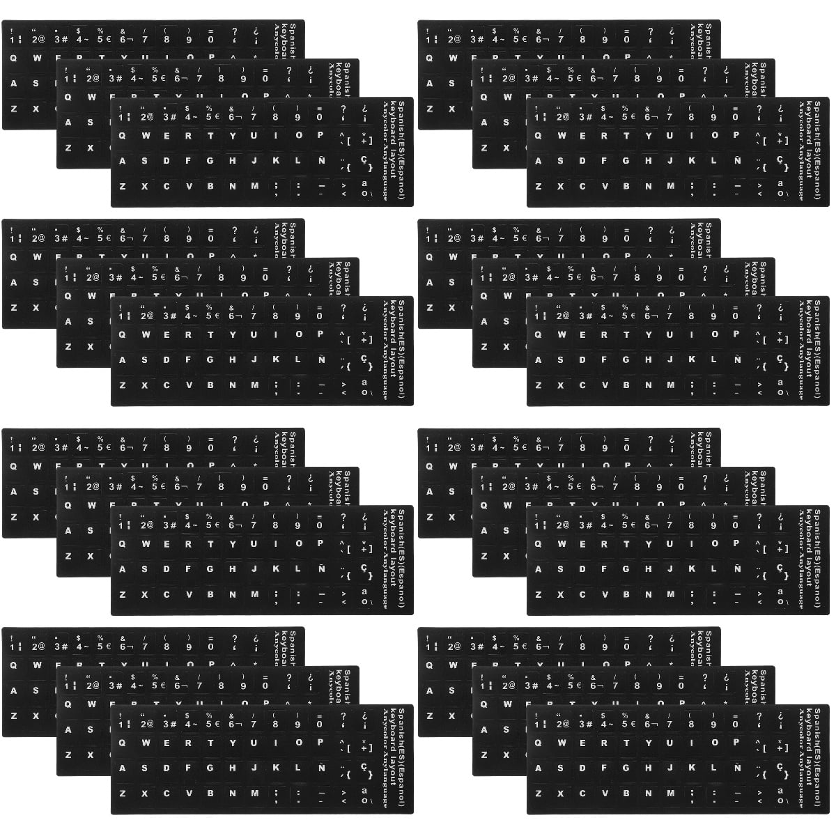 HOMEMAXS 24 Sheets Language Keyboard Stickers Laptop Keyboard Decals ...