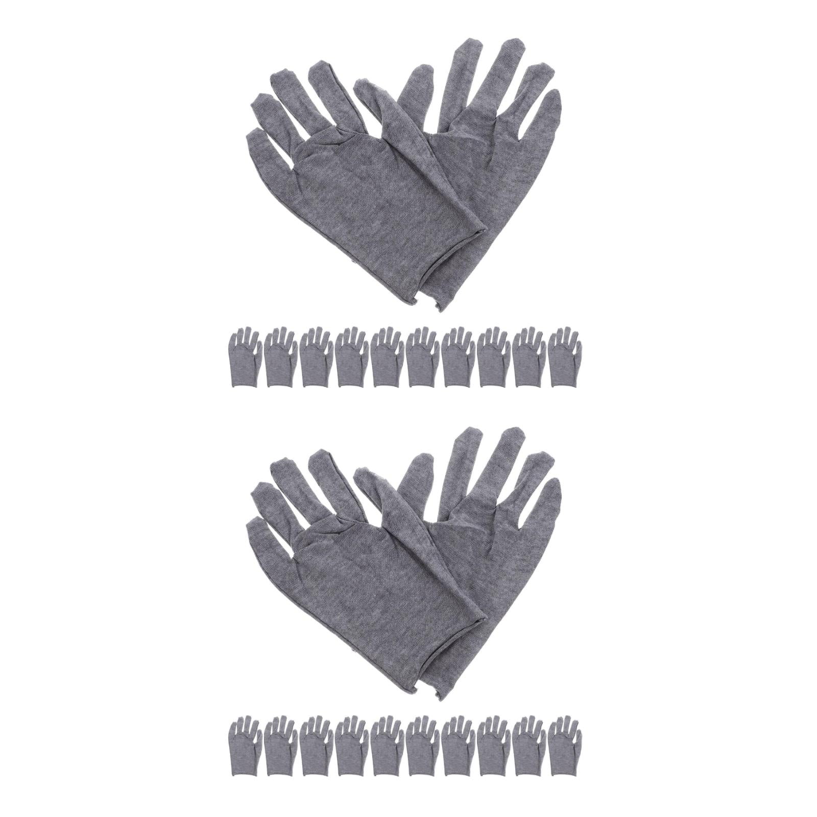 HOMEMAXS 24 pcs Cotton Safety Protection Work Gloves Grey Cotton Gloves For Painter Mechanic ...