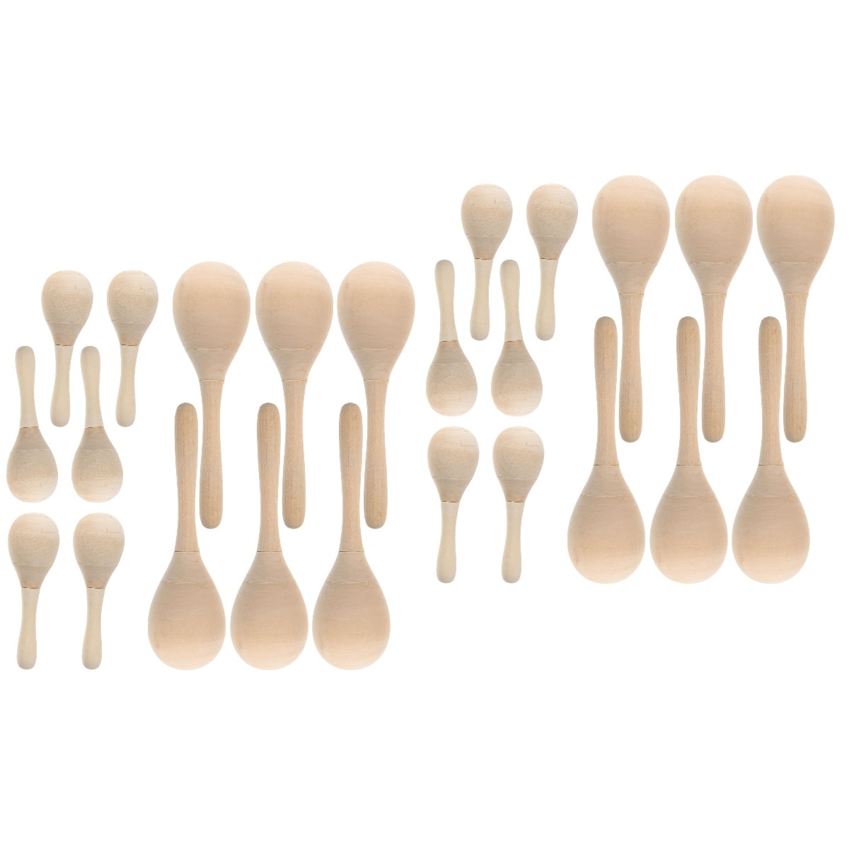 HOMEMAXS 24 pcs DIY Wooden Maracas Kids Party Musical Instrument Blank ...