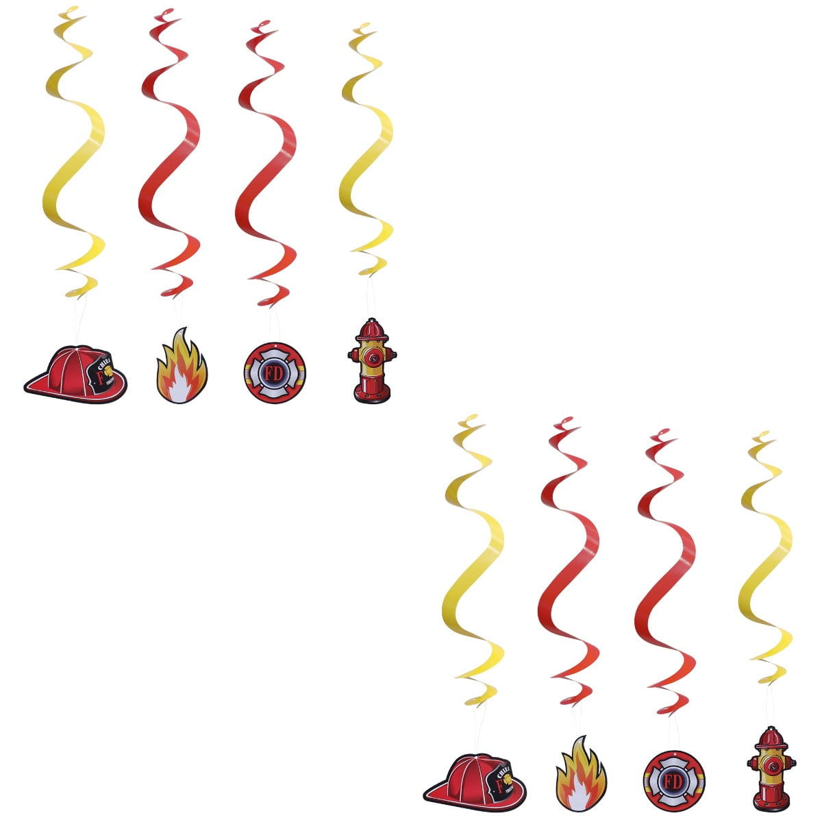 HOMEMAXS pcs Fire Hydrant Firefighter Fireman Party Dangling Swirls and ...