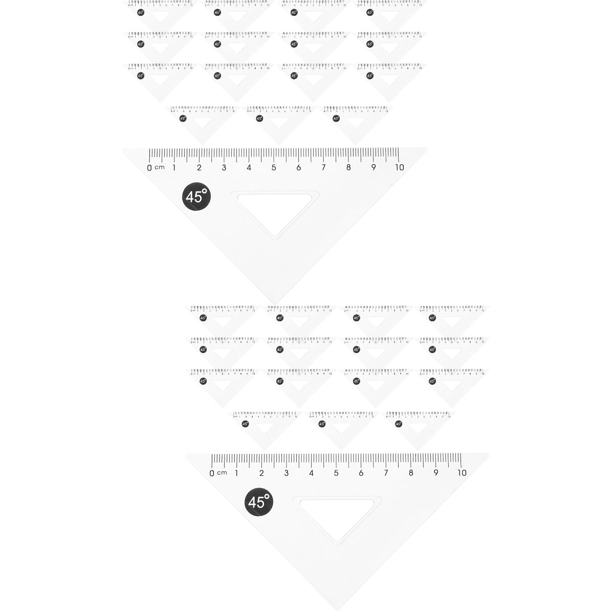 HOMEMAXS 24 pcs Geometry Rulers Tools Drawing Triangle Rulers Plastic ...