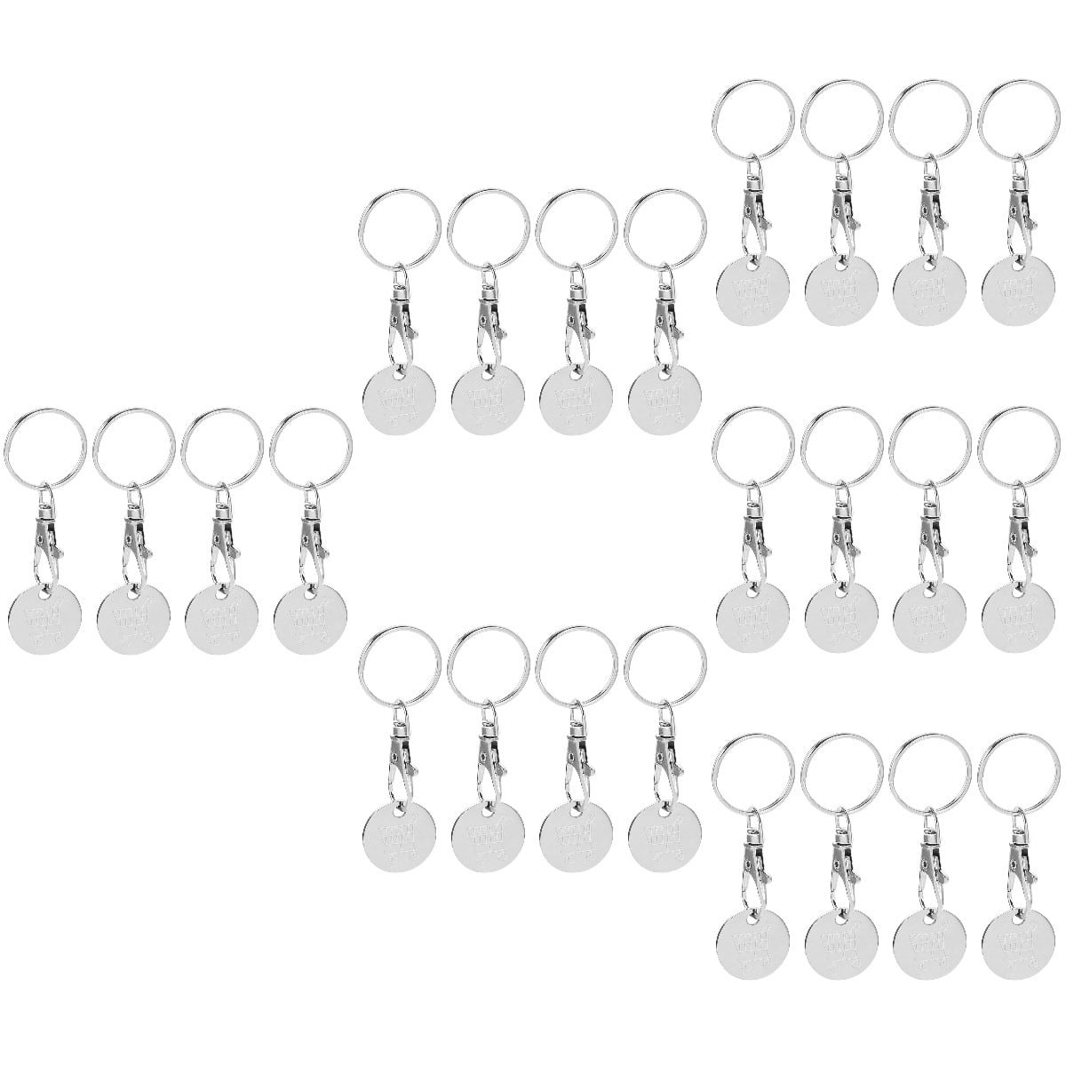 HOMEMAXS 24 pcs Grocery Cart Token Stainless Steel Trolley Token ...