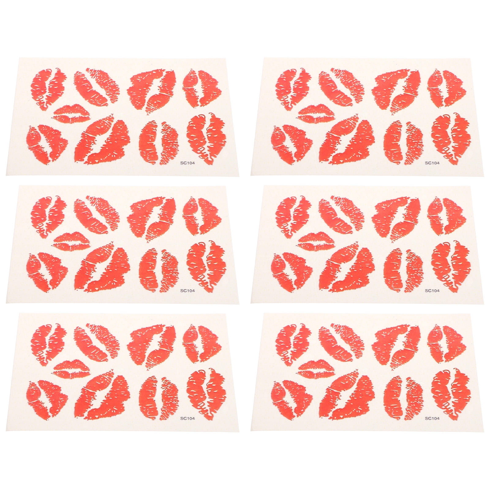 HOMEMAXS 24 pcs Red Lip Stickers Kiss Stickers Decals Temporary ...