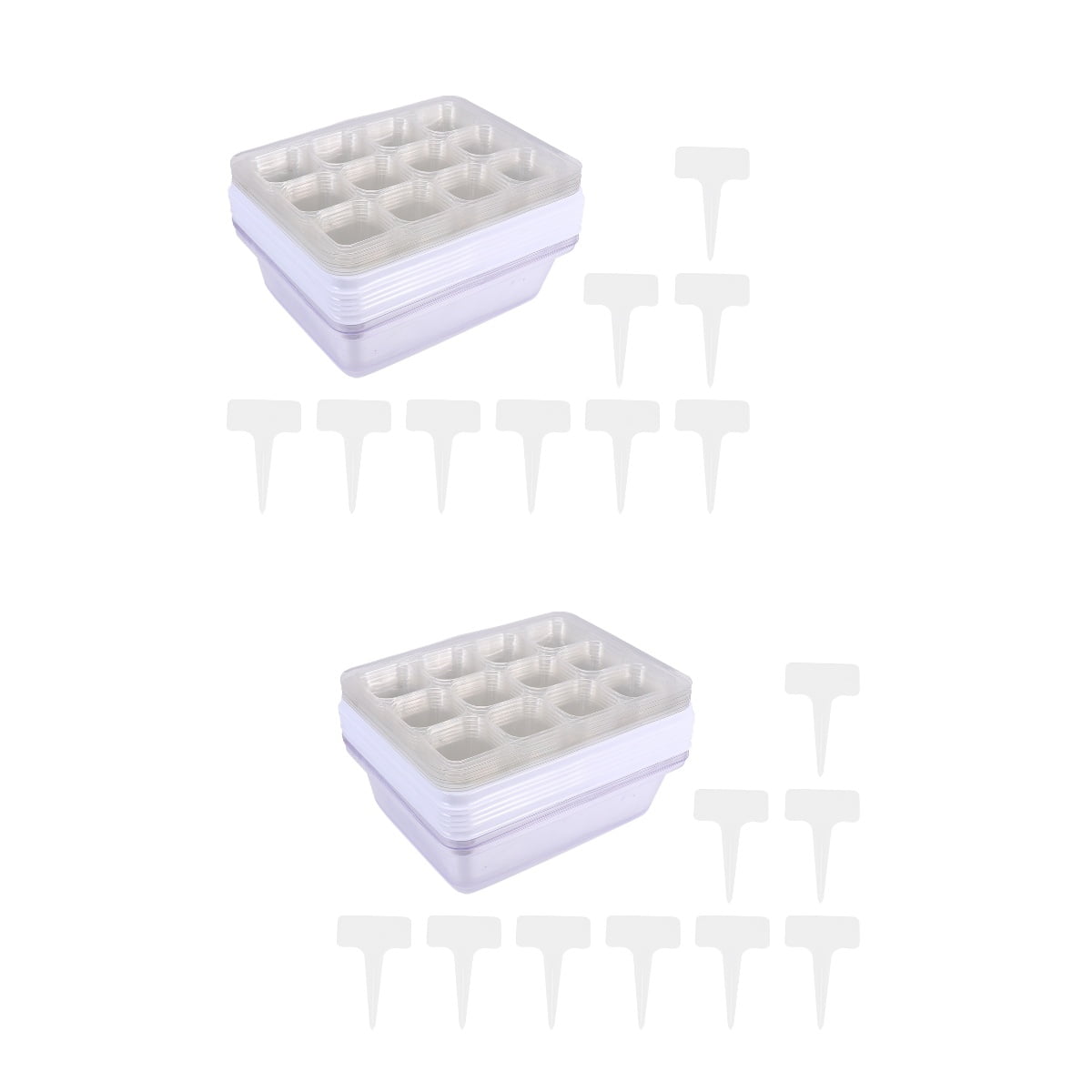 HOMEMAXS 24 pcs Trays Box Tray Family Box With Plant Labels (6cps 12 ...
