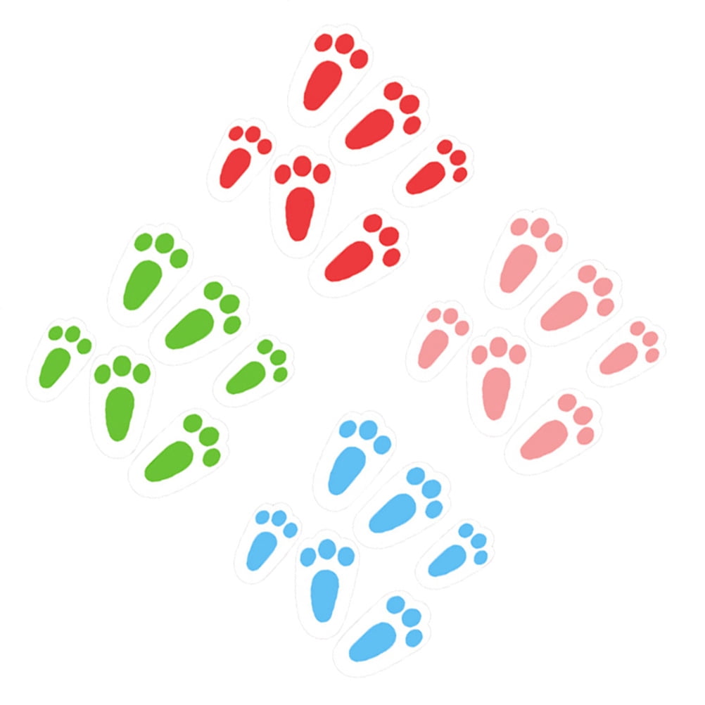 HOMEMAXS 24pcs Rabbit Paw Decals Easter Floor Clings Bunny Feet Decals ...
