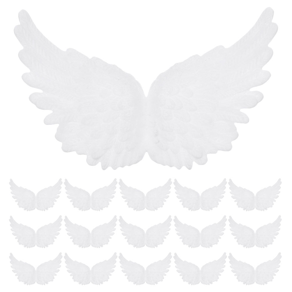 HOMEMAXS 24pcs White Angel Wings For Diy Projects Plastic Angel Wings ...