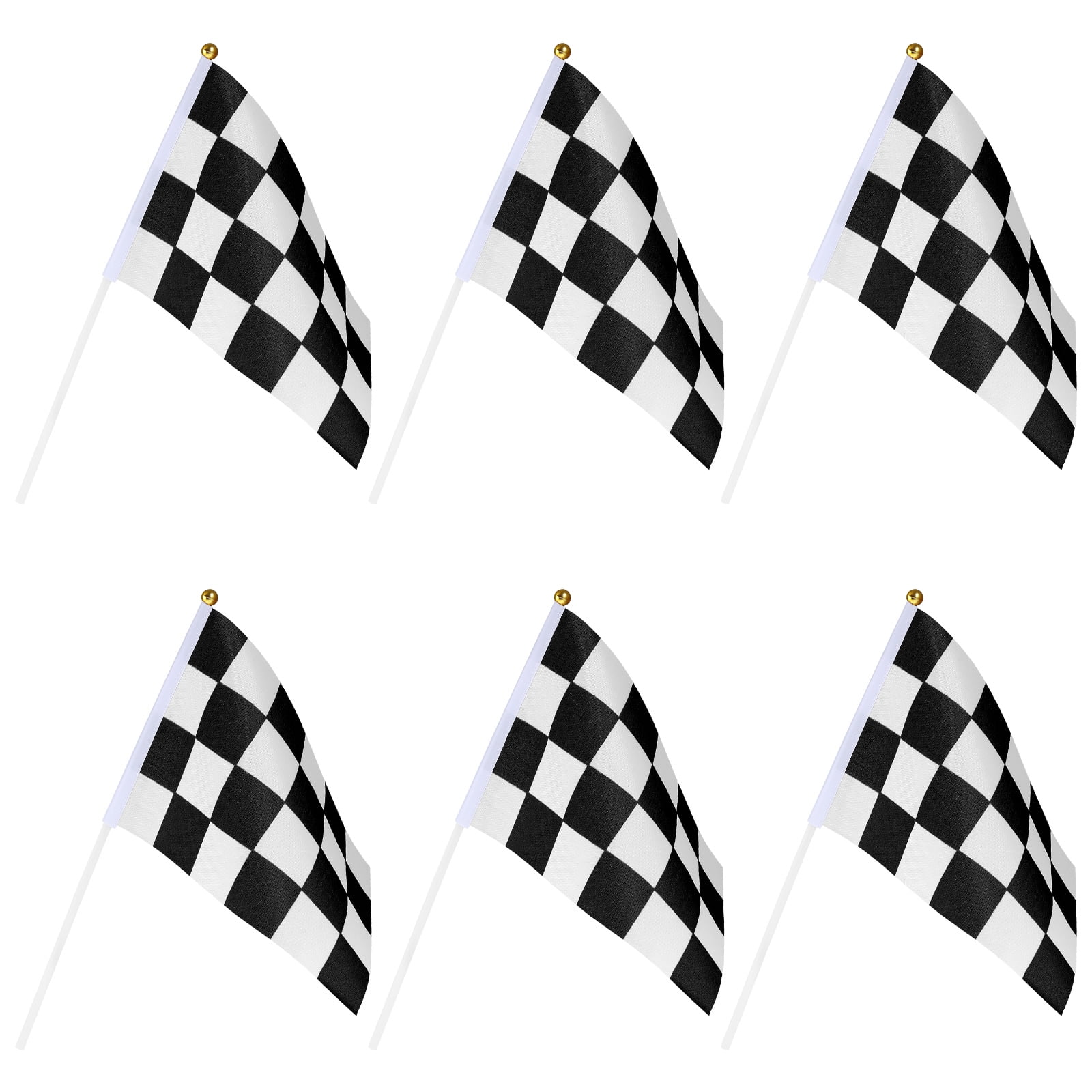 HOMEMAXS 25 Pcs Checkered Racing Stick Flag Hand Flags Mini Sticks Race ...