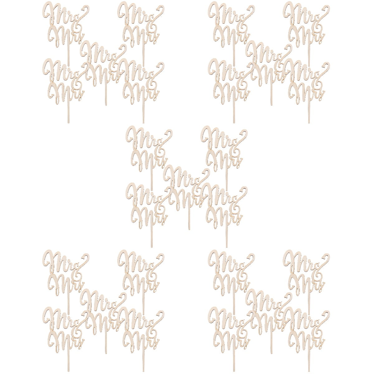 25 pcs Mr and Mrs Cupcake Toppers Wooden Cake Picks Cake Ornaments ...