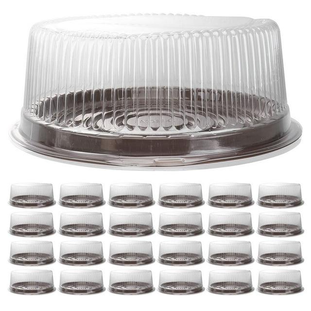 HOMEMAXS 25 pcs Plastic Cake Container with Clear Lids Round Cake ...