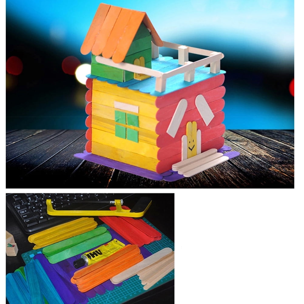 HOMEMAXS 250 Pcs Wooden Stickers Cream Sticks Lolly Popsicle Ice Maker ...
