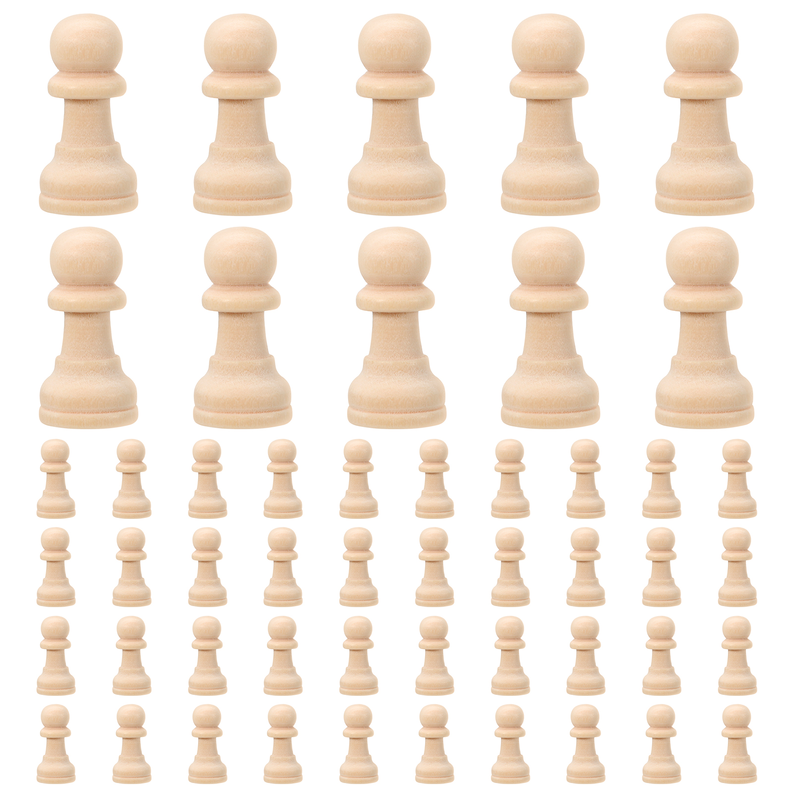 HOMEMAXS 250 pcs Unfinished Diy Wood Chess Pieces Diy Unpainted Chess ...