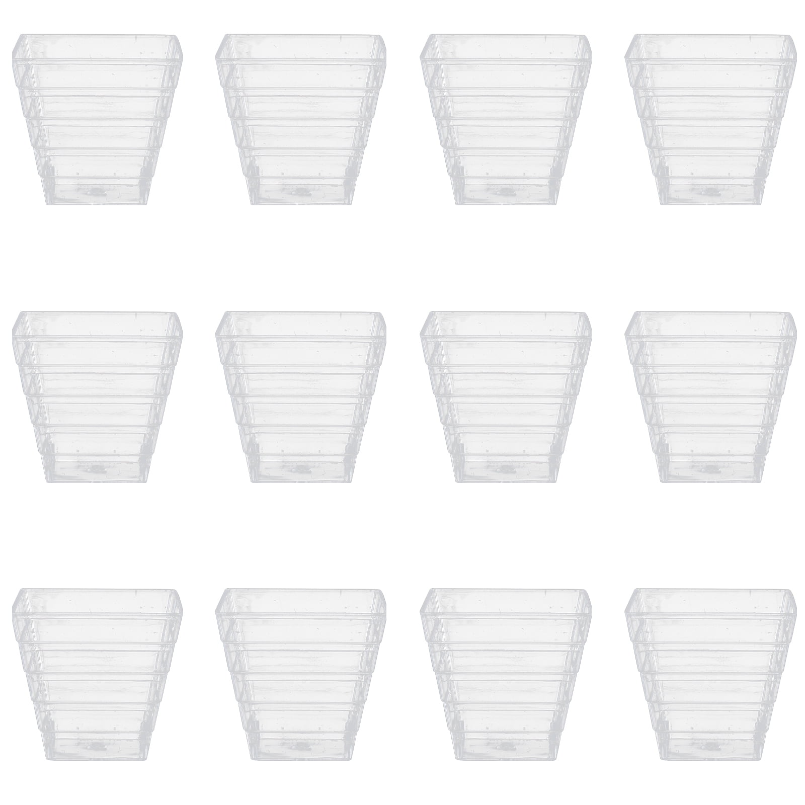 25Pcs Plastic Dessert Cups Ladder-shape Tiramisu Cups Decorative Mousse ...