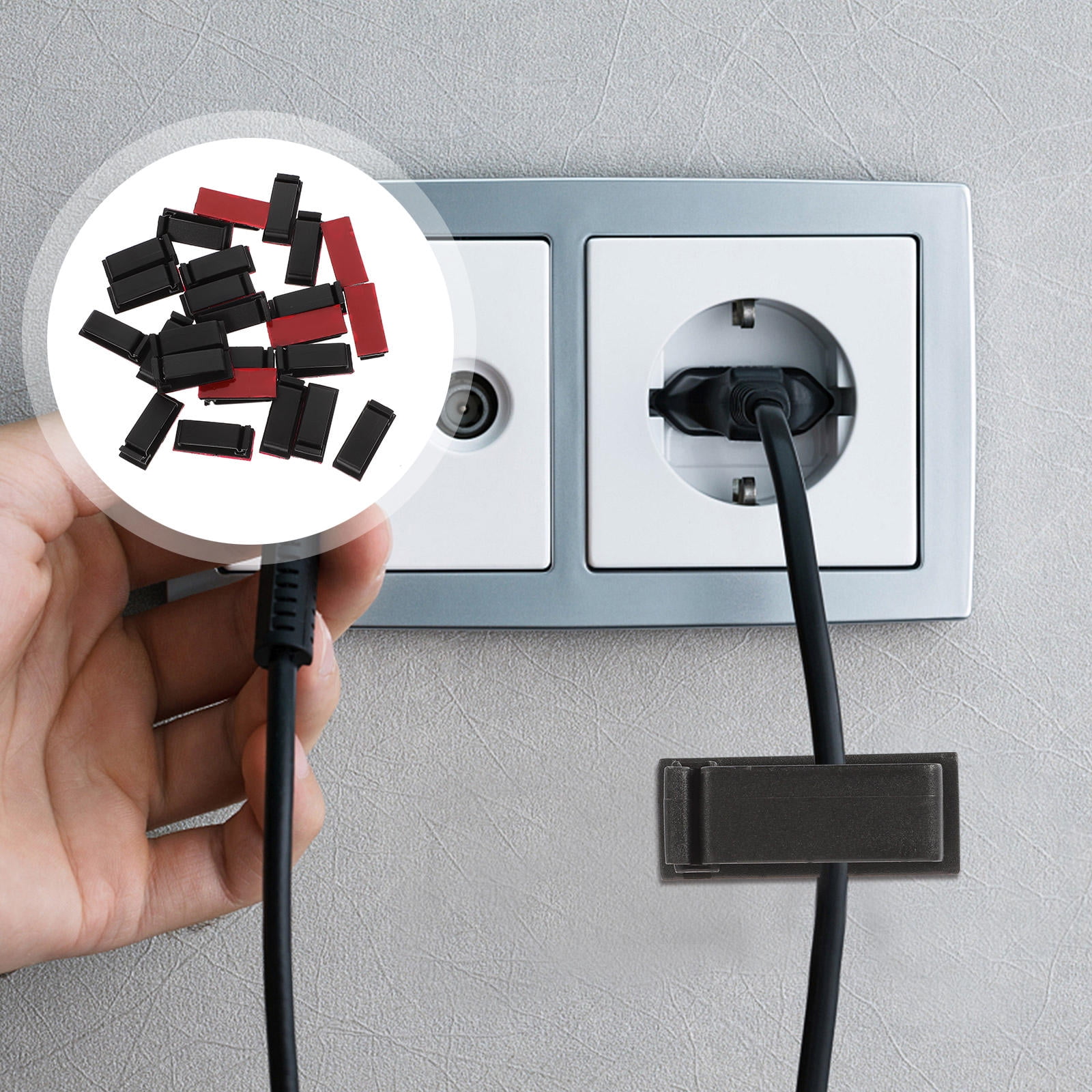 HOMEMAXS 25pcs Cable Fix Clips Adhesive Wire Management Clips Wire Wall ...