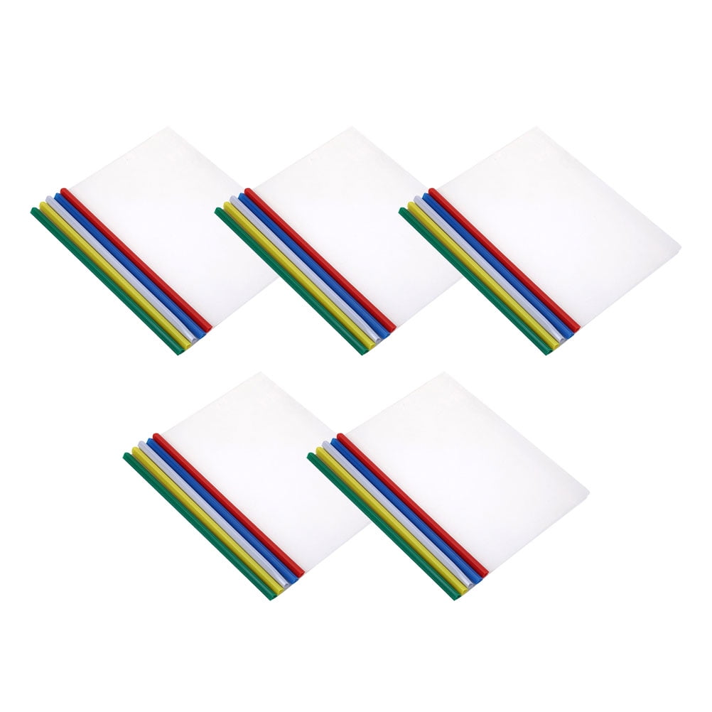 25pcs Clear Plastic Document Folders with Sliding Bar Transparent Cover ...