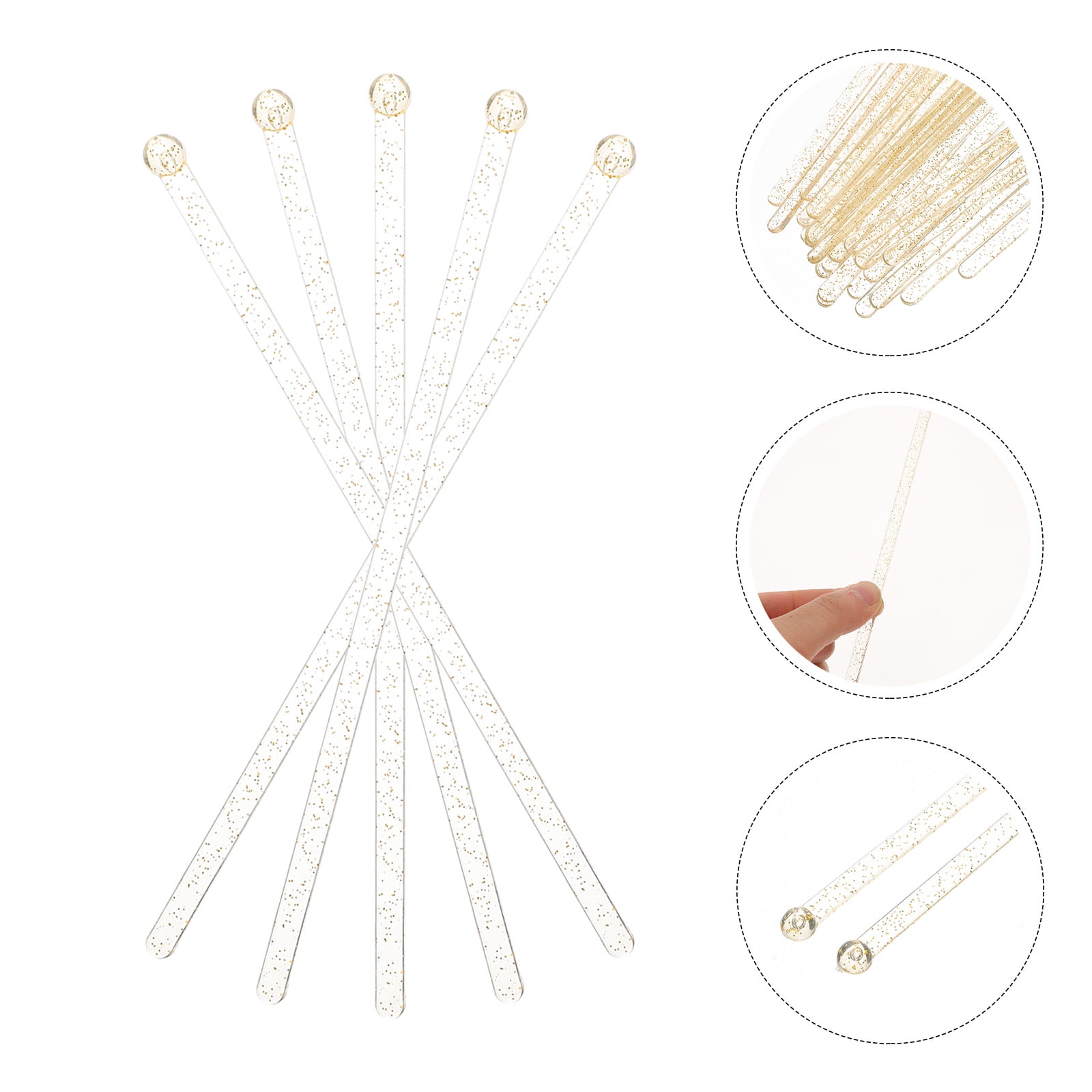 HOMEMAXS 25pcs Coffee Stirrers Clear Cocktail Swizzle Sticks Milk Tea ...