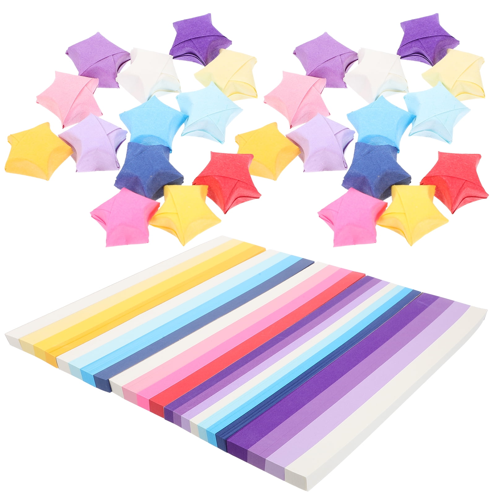 HOMEMAXS 2700pcs Star Paper Strips Star Folding Paper Strips Colored ...