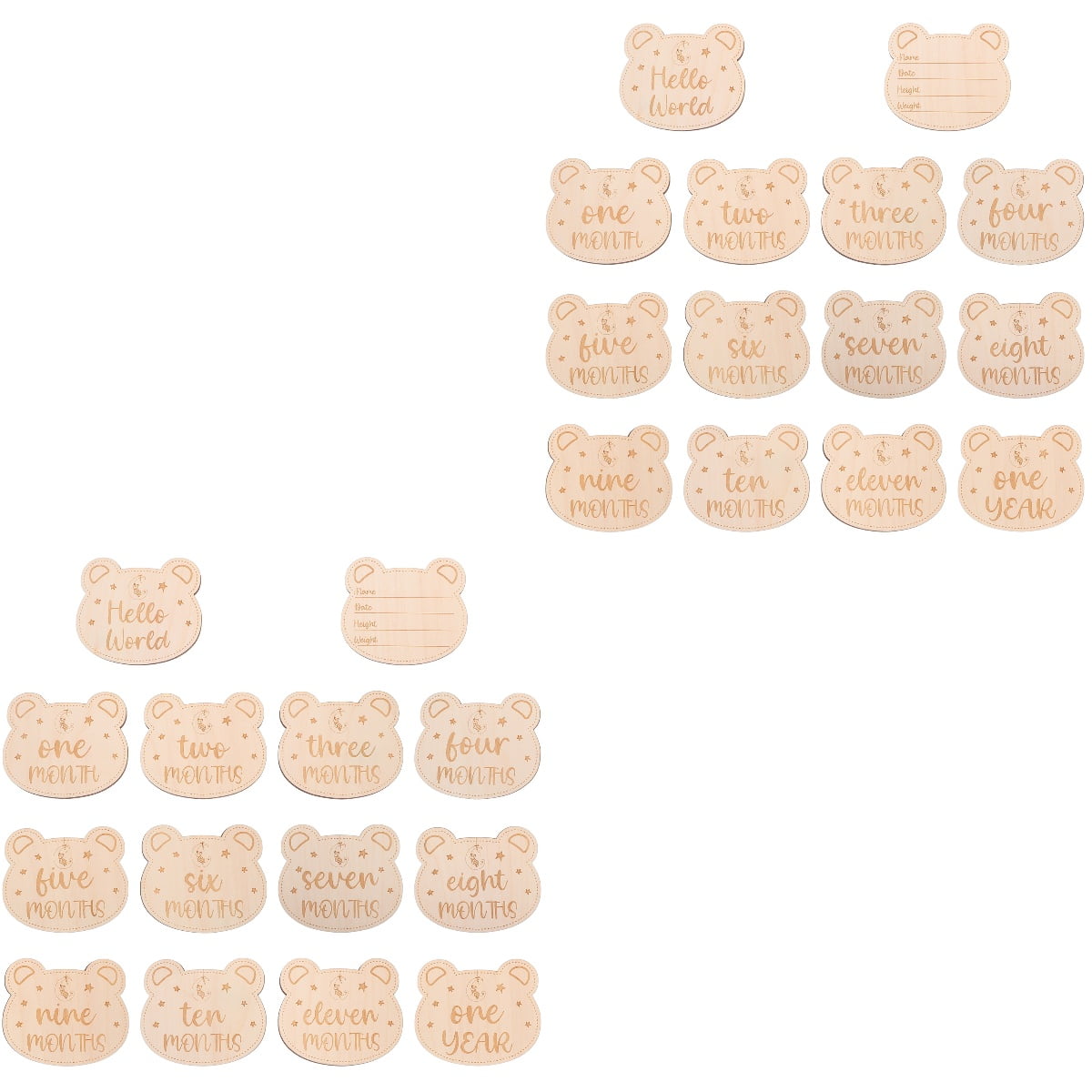 28 pcs Wood Milestone Cards Baby Monthly Recording Milestone Signs Baby ...