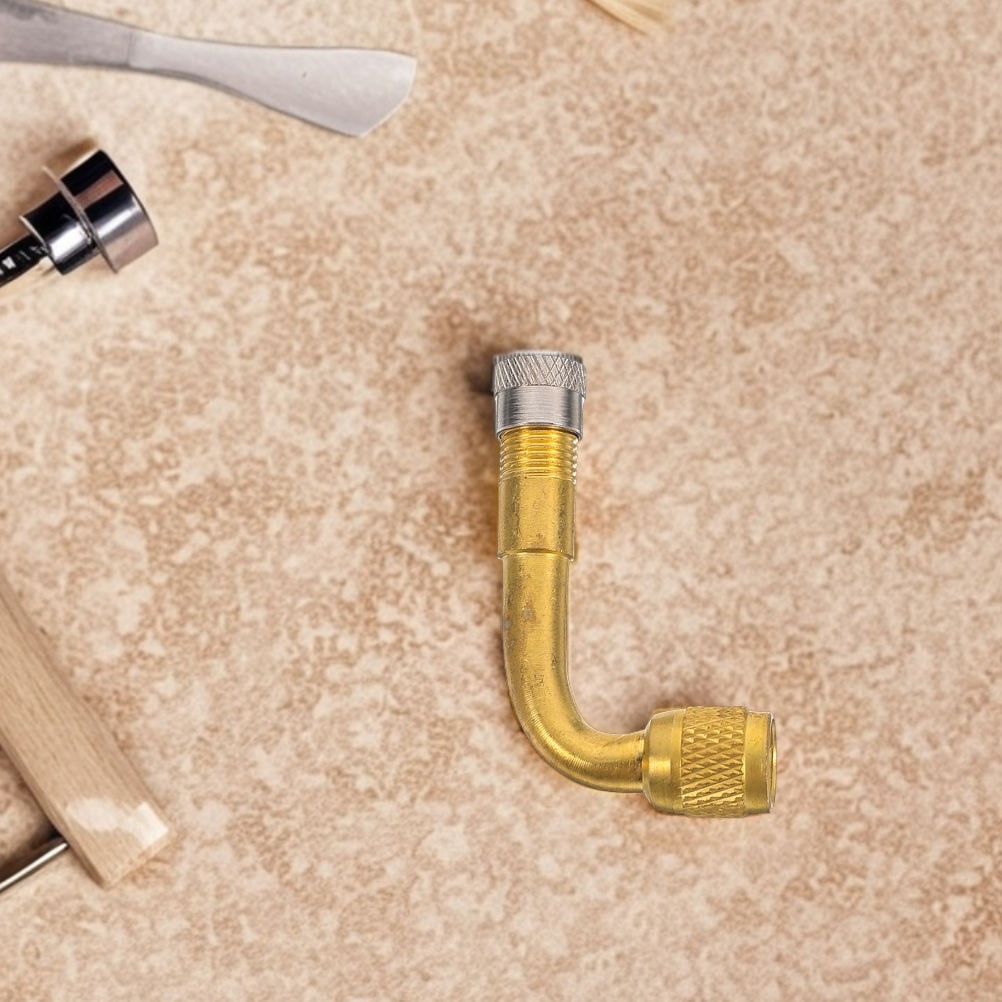 HOMEMAXS 2PCS Angled Brass Tire Valve Extension 90 Degree Valve Stem ...