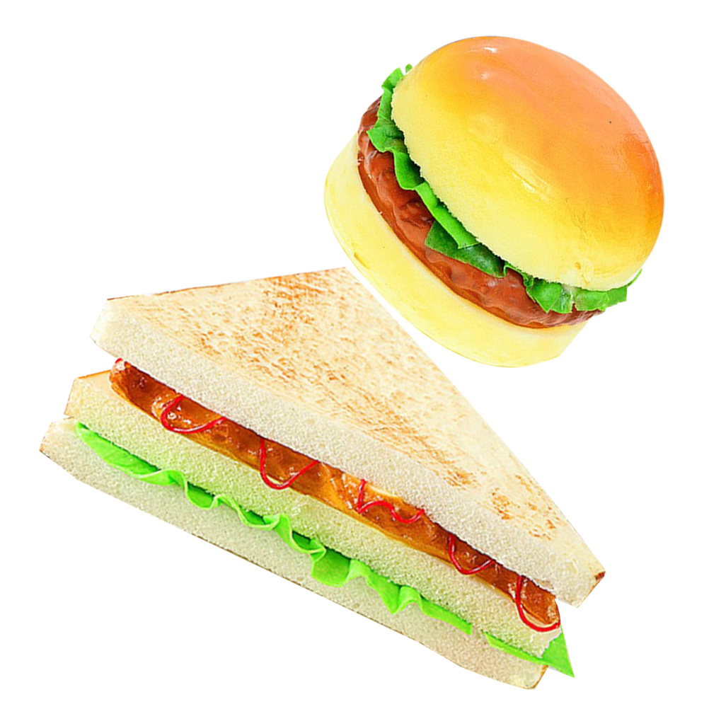 HOMEMAXS 2PCS Artificial Sandwich Fake Hamburger Simulation Breakfast ...