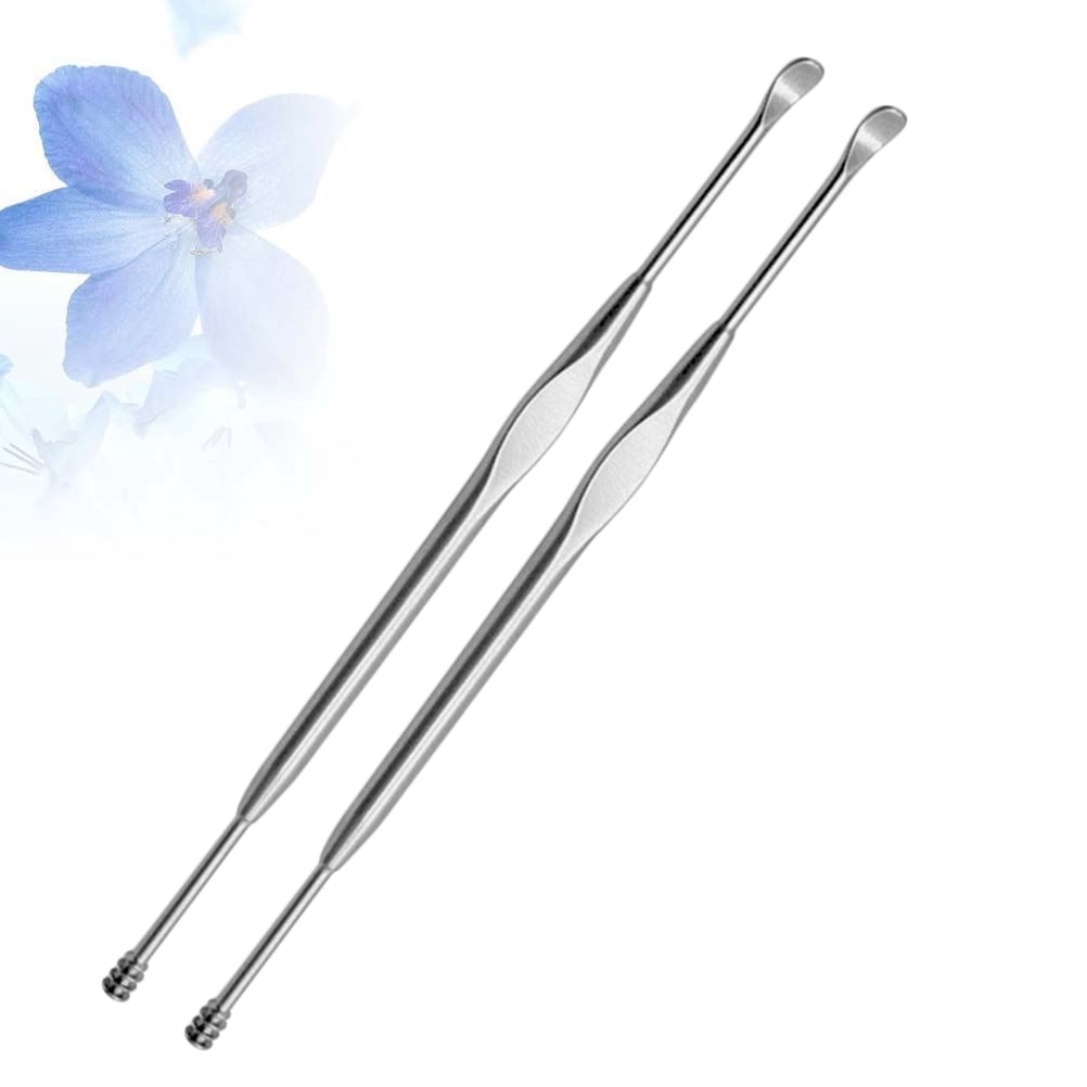 HOMEMAXS 2PCS Double-end Ear Ear Spoon Stainless Steel Spiral Ear Wax ...