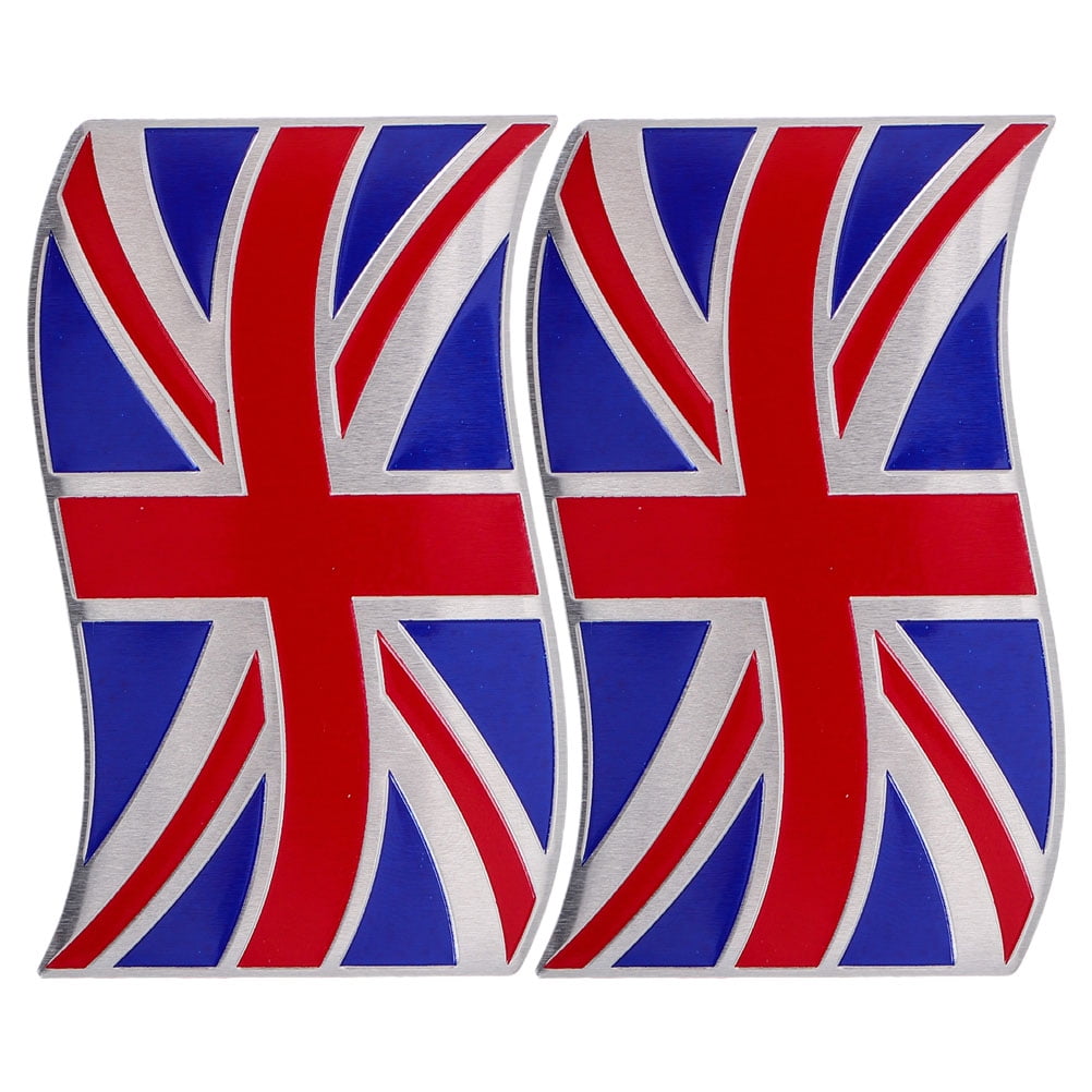 HOMEMAXS 2PCS Flag Shape Car Stickers Metal Decals for Cars Trucks ...