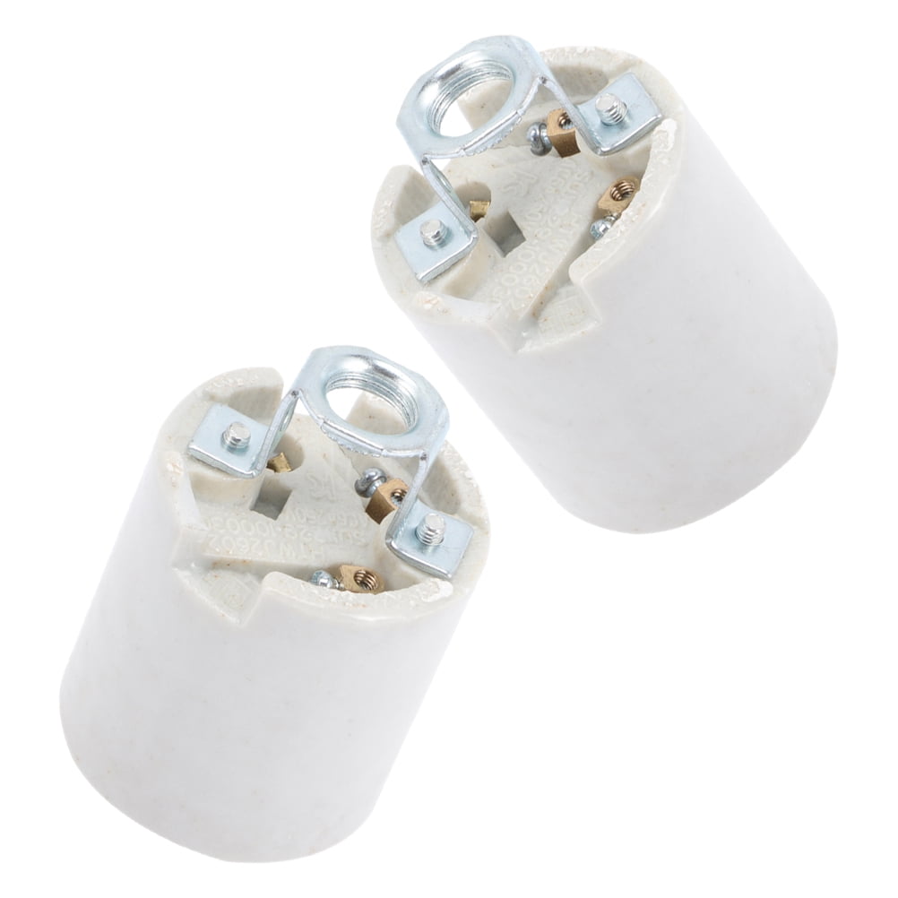 HOMEMAXS 2PCS Lamp Sockets Light Fixture Parts E26 Ceramic Lamp Socket ...