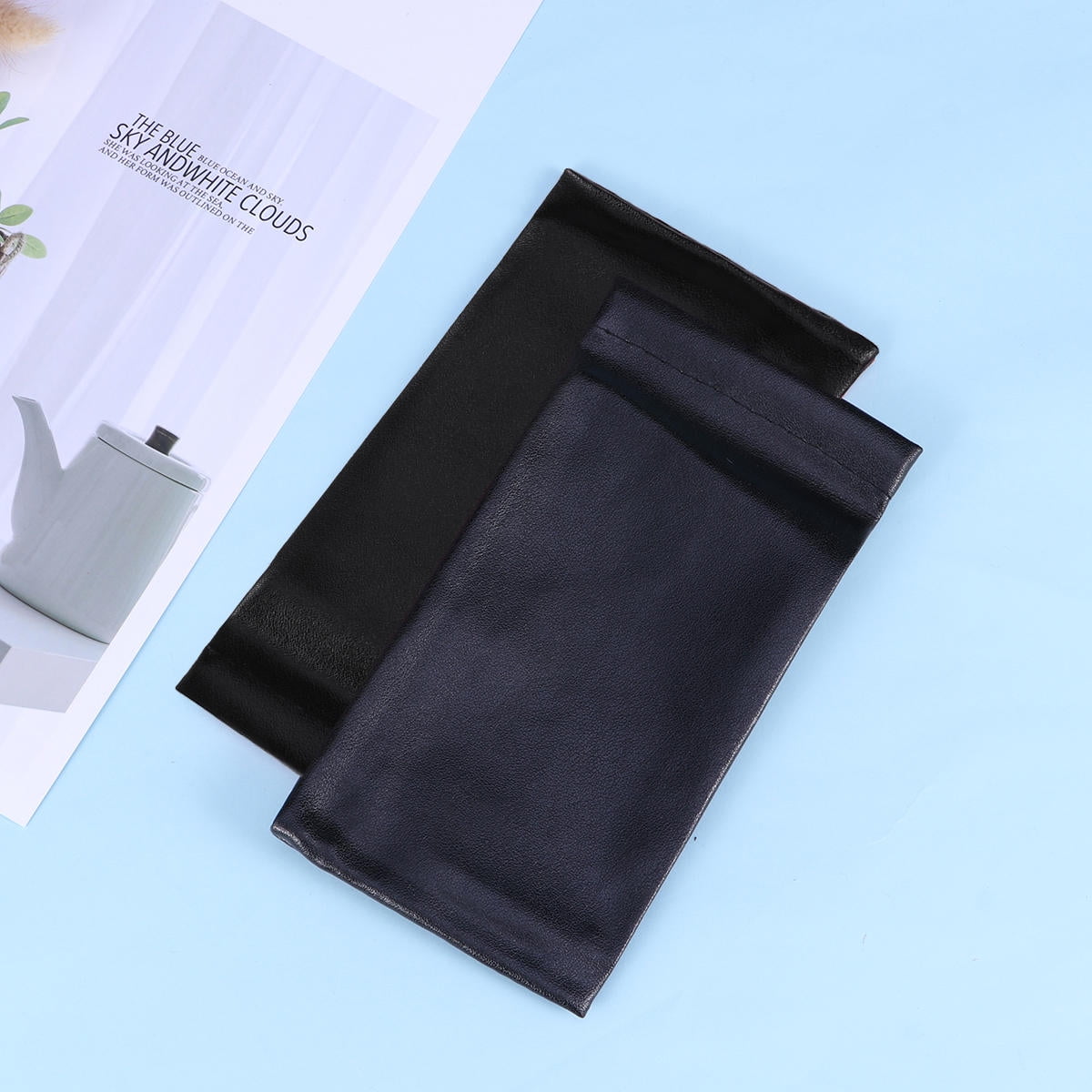 2PCS PU Glasses Pouch Spring Opening Glasses Sunglasses Spectacles ...