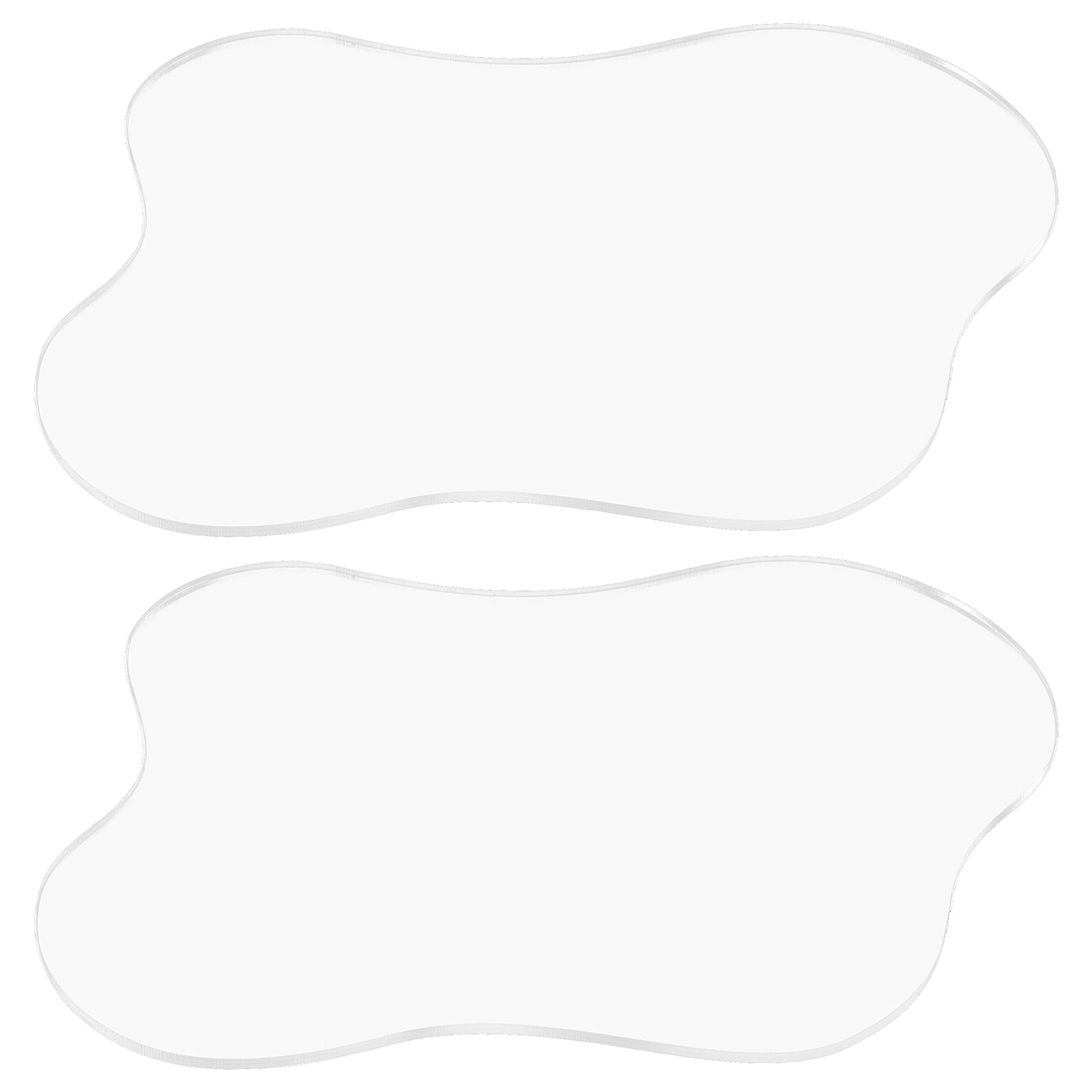 2Pcs Transparent Acrylic Coasters Irregular Cup Mats for Desk Coffee ...