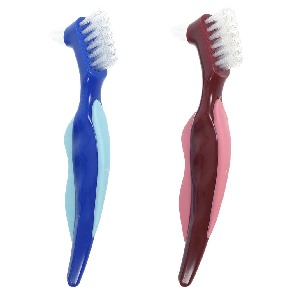 HOMEMAXS 2Pcs Denture Toothbrushes Denture Brush Denture Cleaning Brush ...