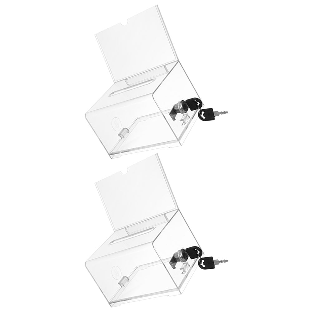 2Pcs Donation Box Lock Cards Box Business Card Playing Card Holder ...