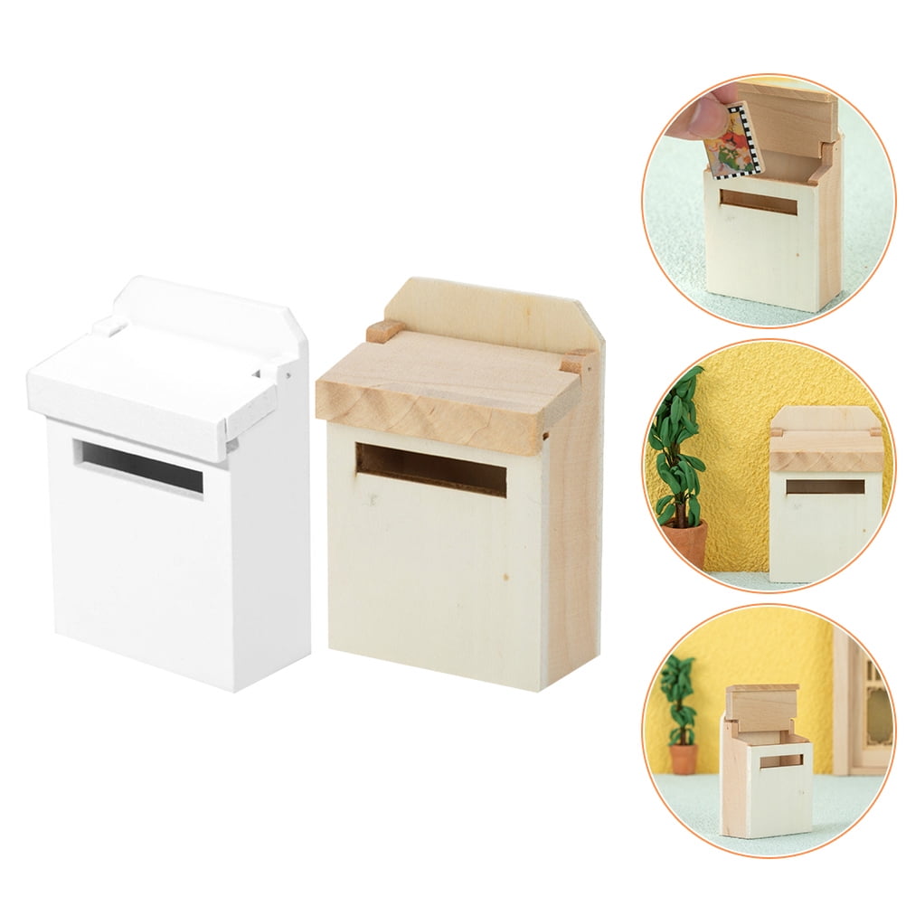 HOMEMAXS 2Pcs Mini Mailbox Model Mini House Mailbox Decor Mini Mailbox ...